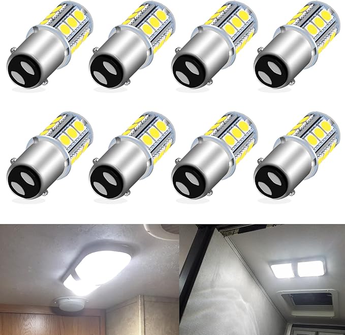 UNXMRFF - 1142 BA15D RV LED Light Bulb White, 1076 1178 1176 LED Bulb ...