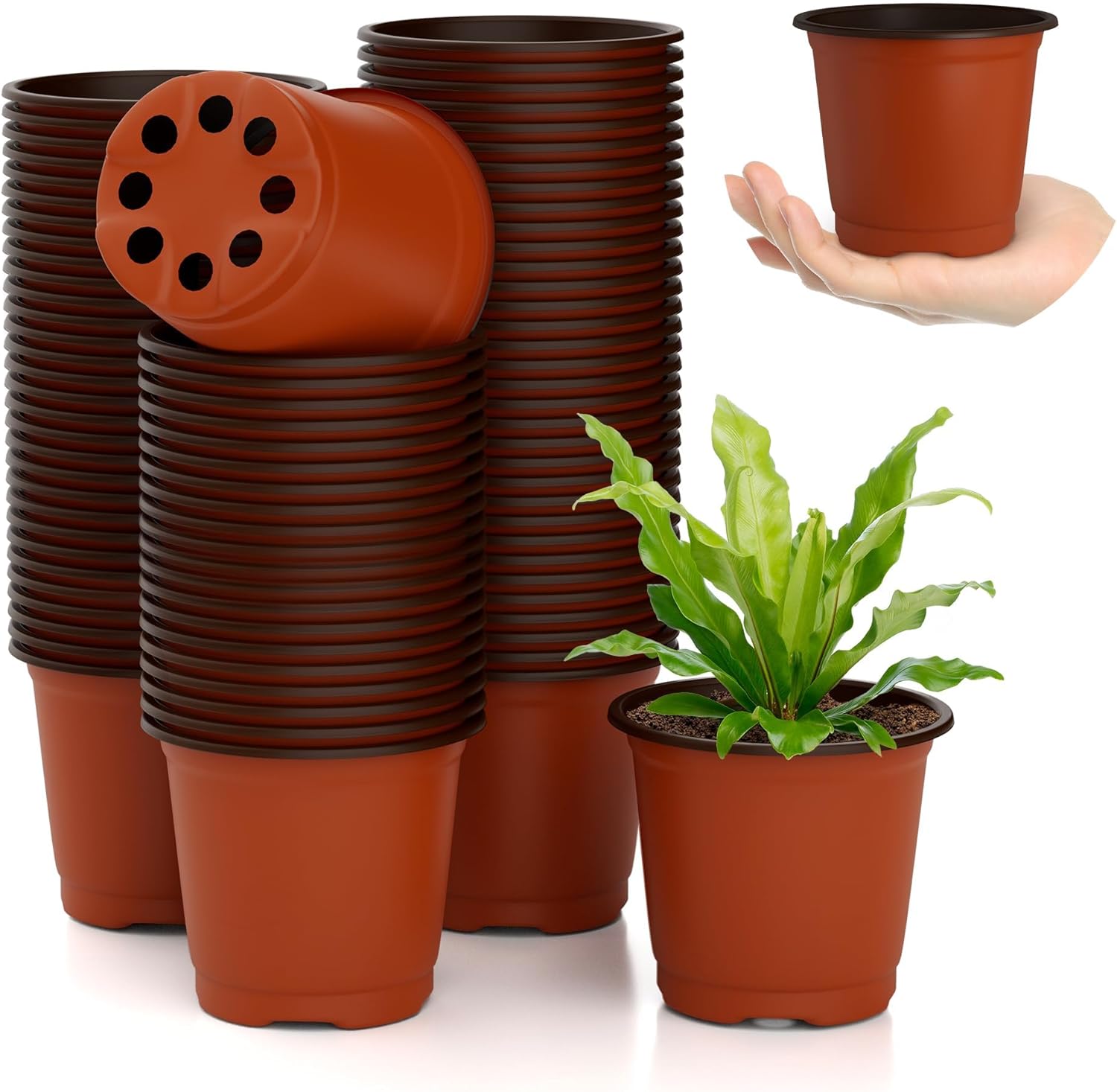 Nursery Pots Planting Pots 4 Inch Plant Pot 100pcs Seedling Pots ...