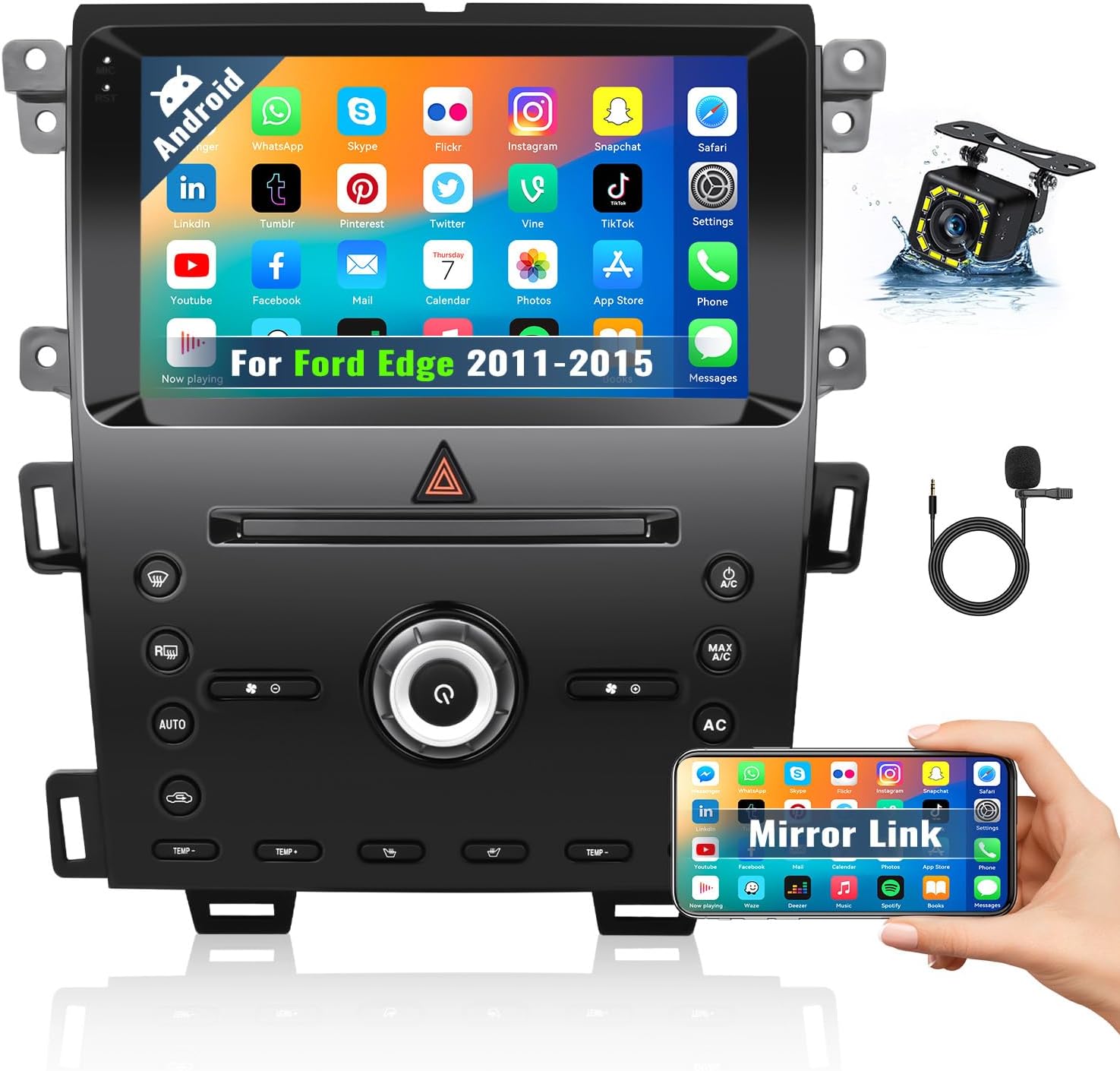 Amazon.com: CAMECHO Car Stereo Radio for Ford Edge 2011-2015, Android ...