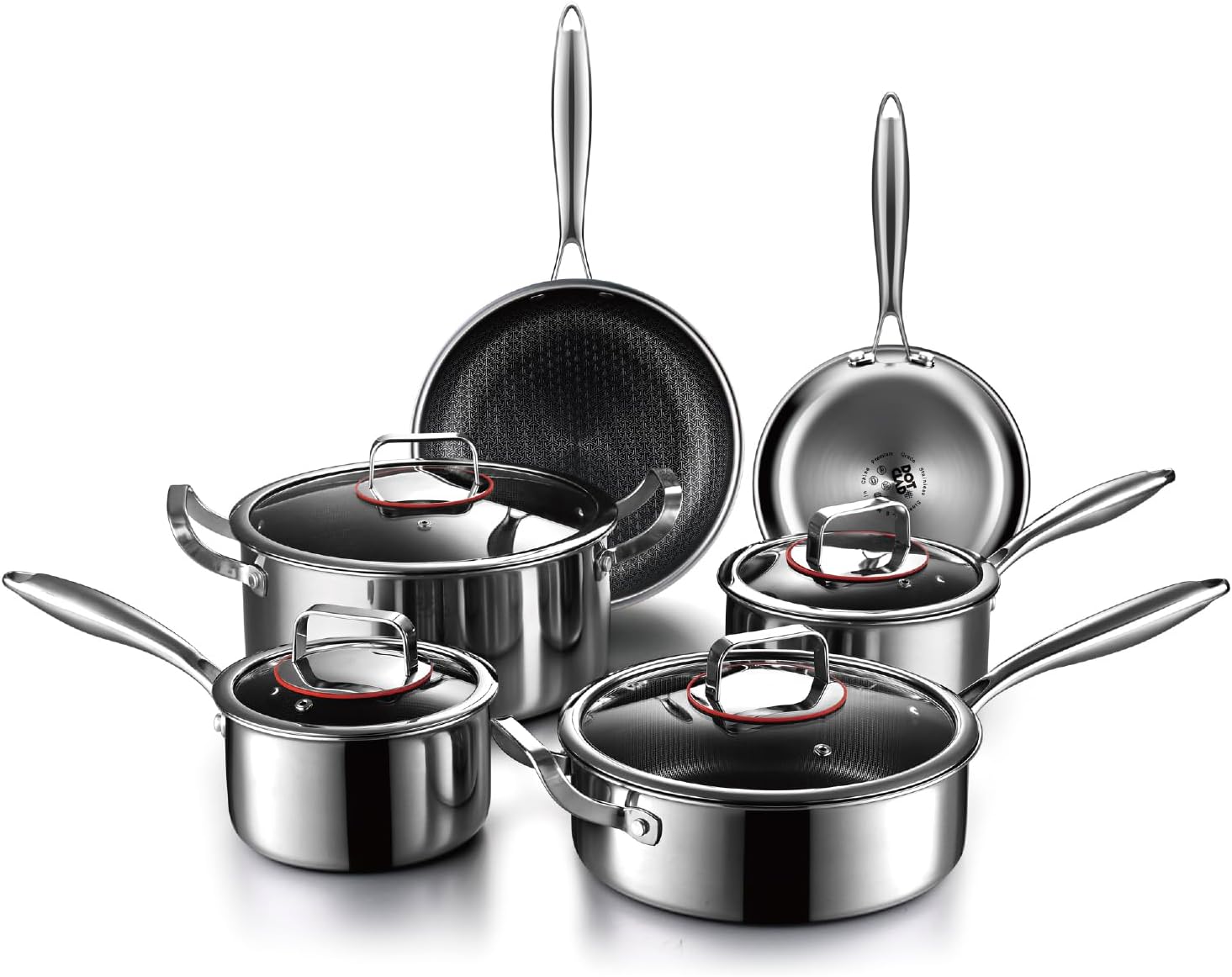 Amazon.com: DOTCLAD Hybrid Pots and Pans set non stick,10 pcs Stainless ...