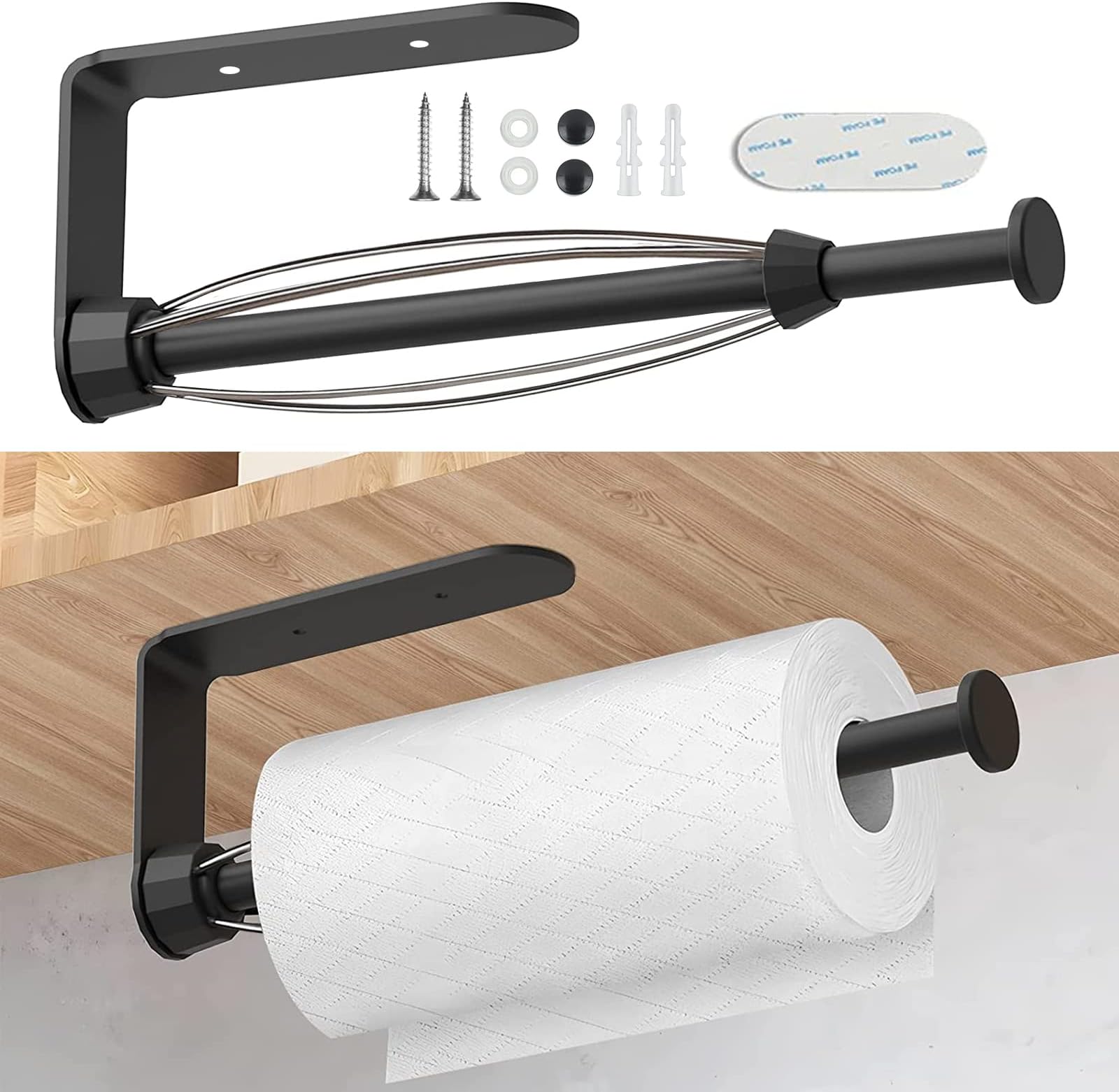 Amazon.com - CLESOO Paper Towel Holder Under Cabinet, Easy Tear Wall ...