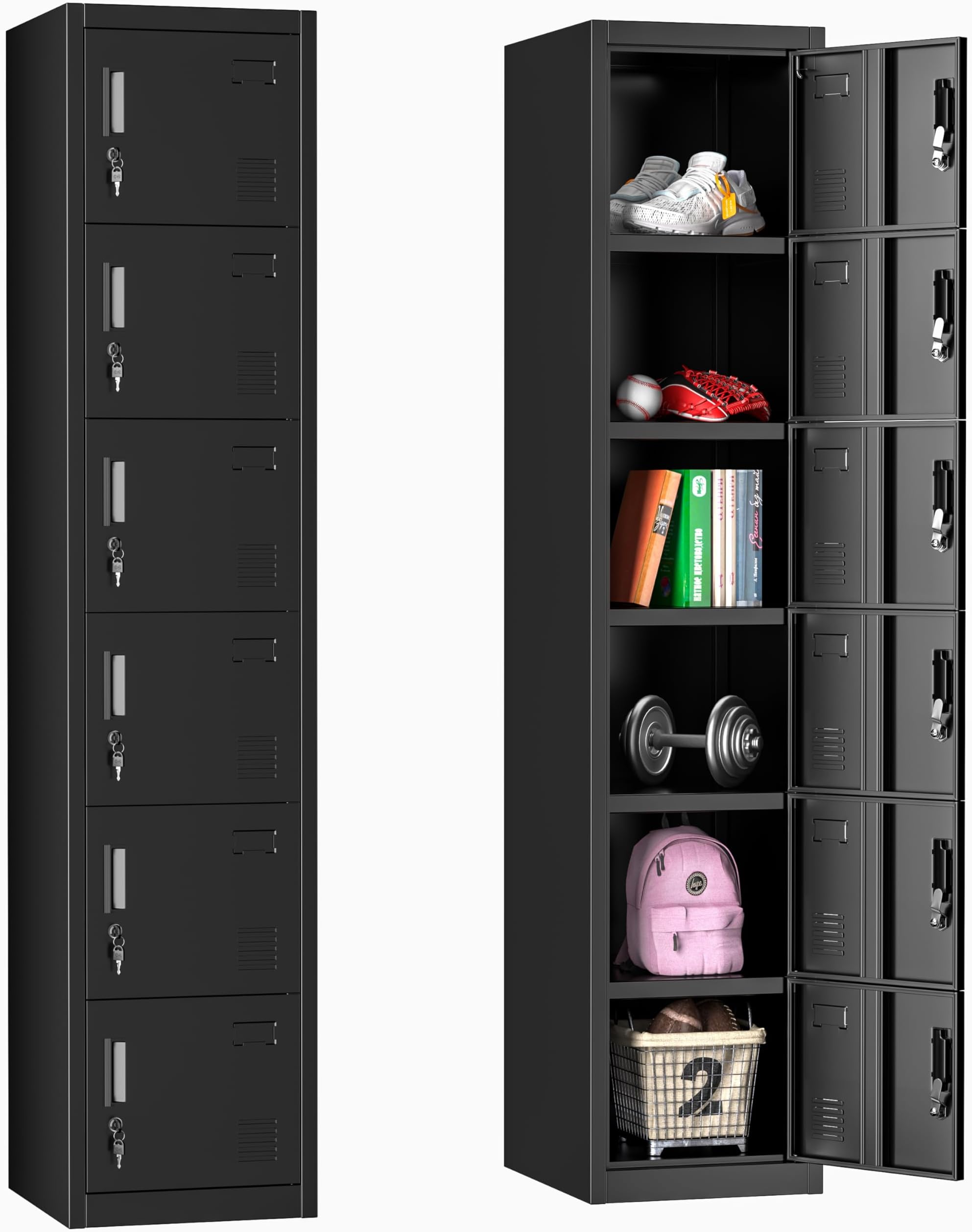 Amazon.com: VEVOR Metal Locker for Employees, 9 Doors Storage Cabinet ...