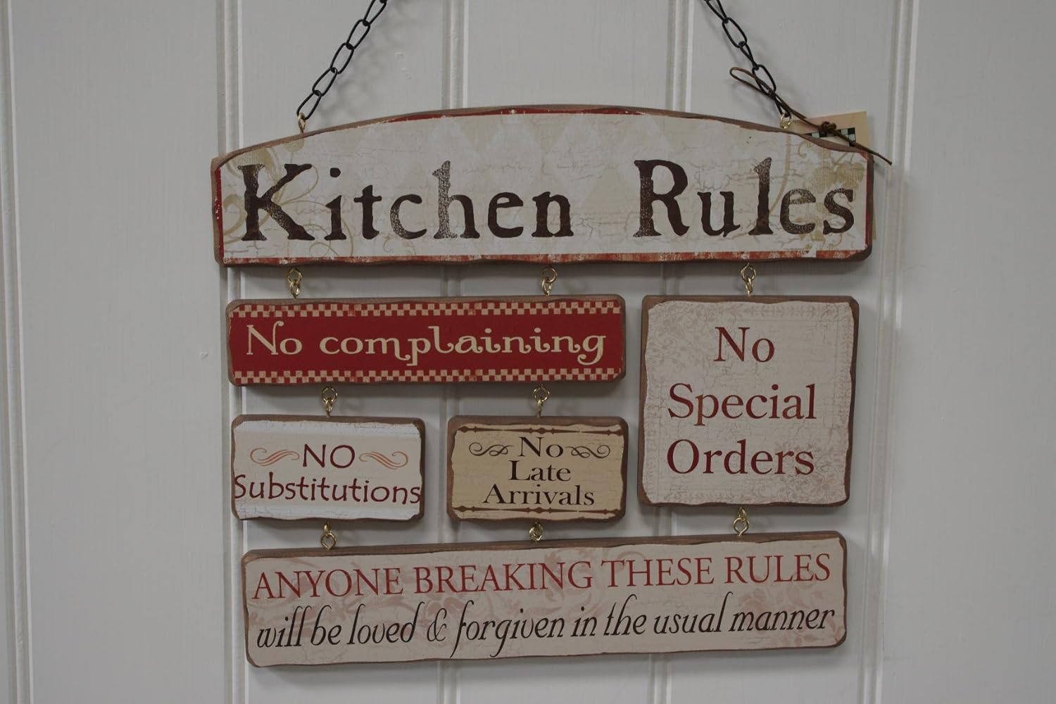 Amazon.com: Kitchen Rules, Wooden Plaque. : Home & Kitchen
