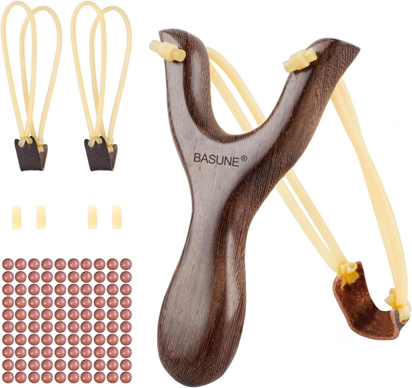 Amazon.com : BASUNE Slingshot Wood Hunting Slingshot with Ergonomic ...