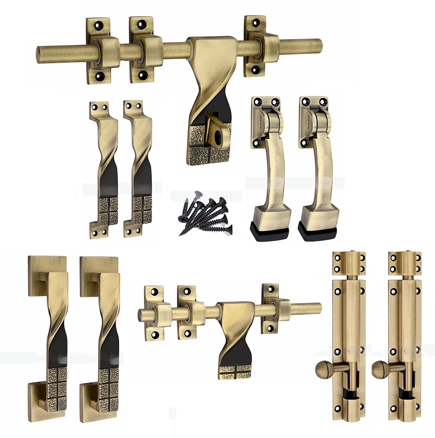 GSB India Zinc Alloy Heavy Double Door Fitting Accessories Full Set/Kit ...