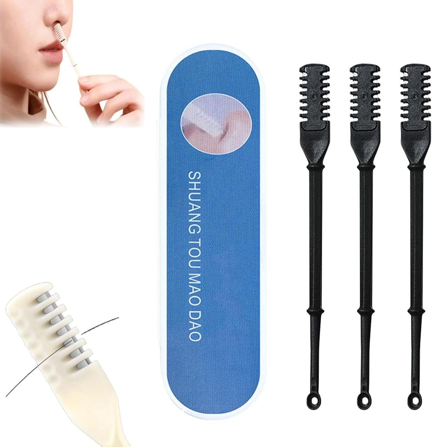 Amazon.com: FGEAKL 2-in-1 Nasal Hair Cutter,Double Head 360° Rotating ...