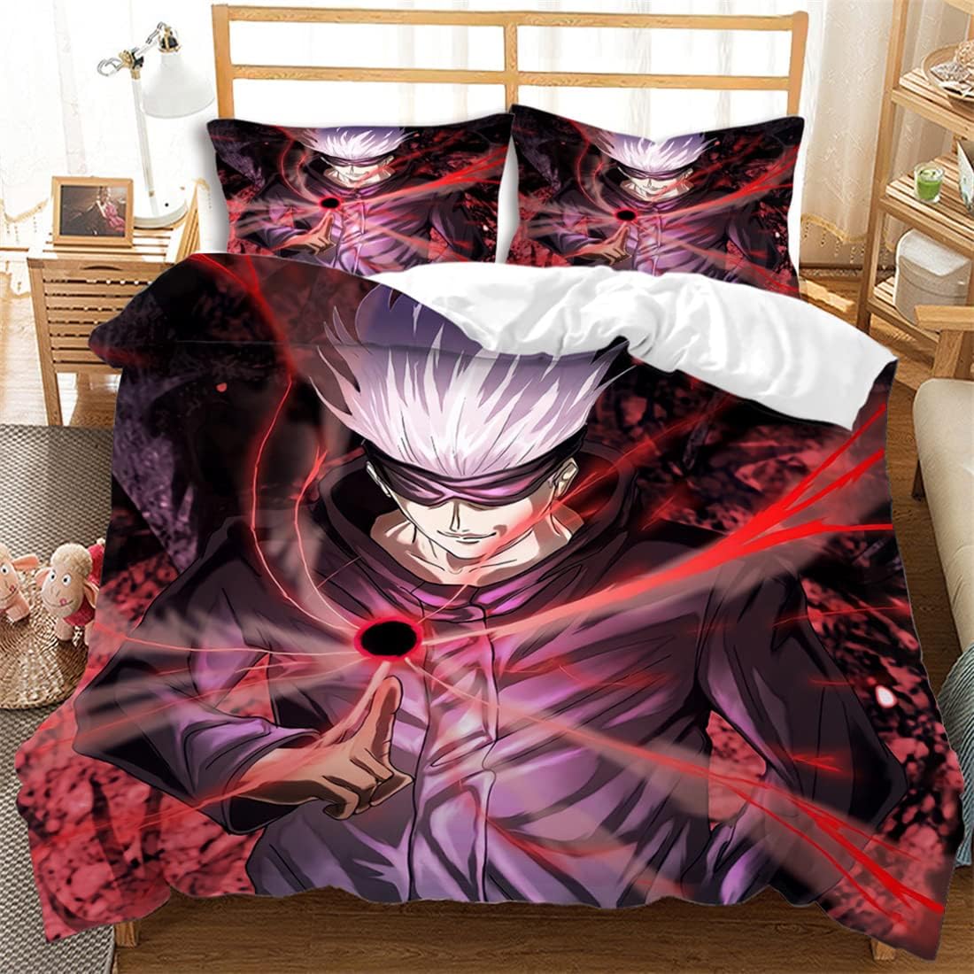 Amazon.com: NECEHY 3 Piece Bedding Anime Jujutsu Kaisen Bedding Bed ...