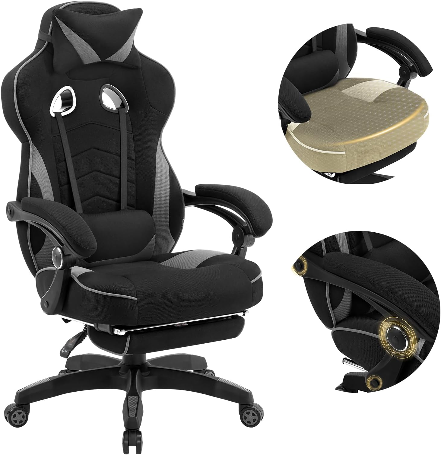 Intimate WM Heart Chaise Gaming en Tissu, Chaise de Gamer Ergonomique ...