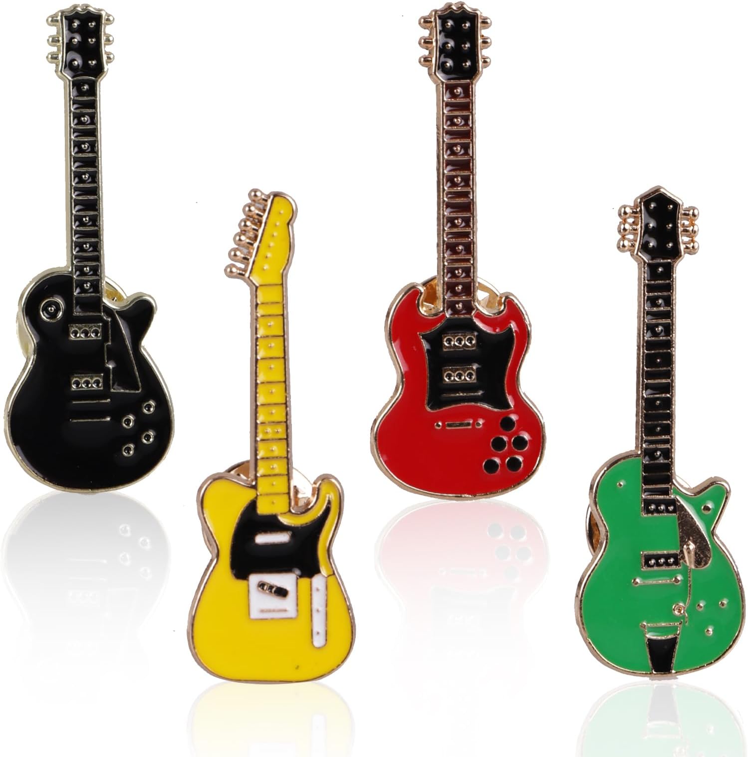 Metal Enamel Pin Badge Rock Music Electric Guitar in Red : Amazon.co.uk ...