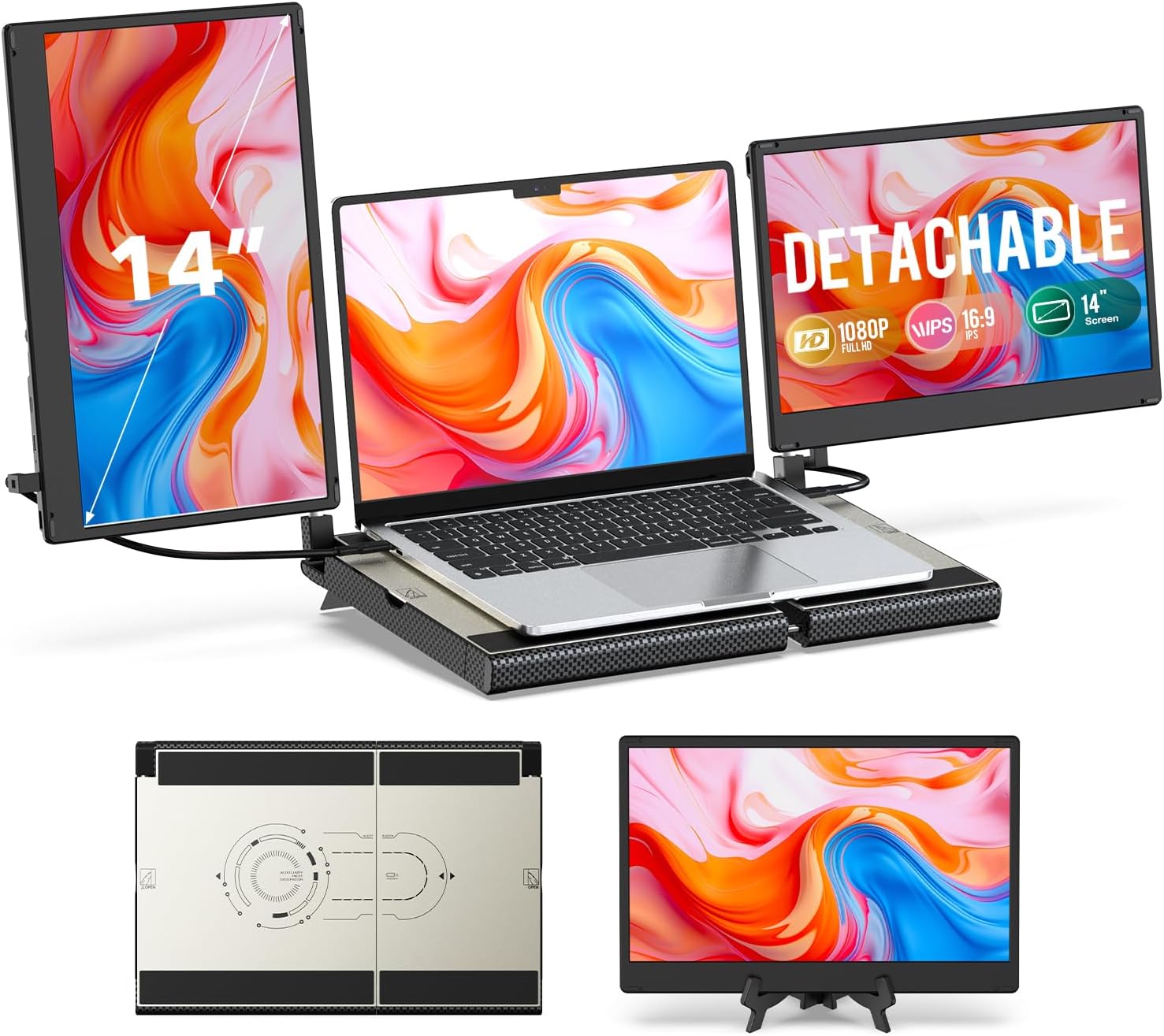 Amazon.com: UK BONITOYS Laptop Screen Extender, 14" FHD 1080P Laptop ...