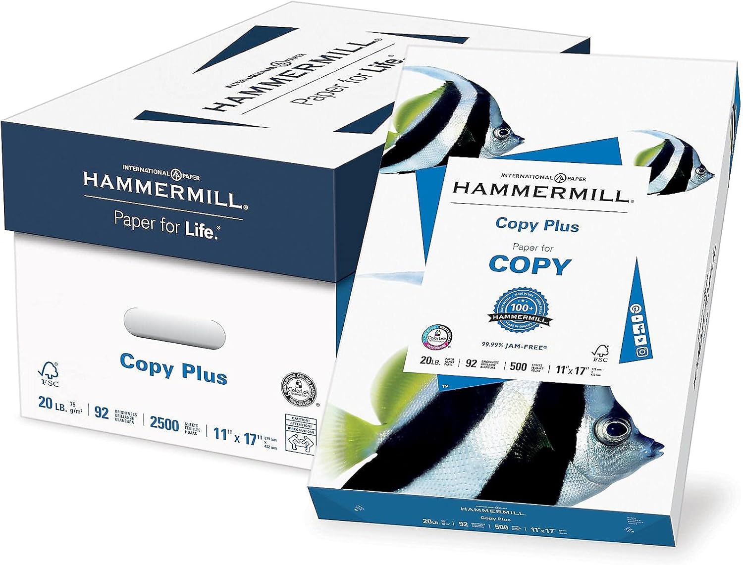 Hammermill Printer Paper, 20 lb Copy Paper, 11 x 17 - 5 Ream (2,500 ...