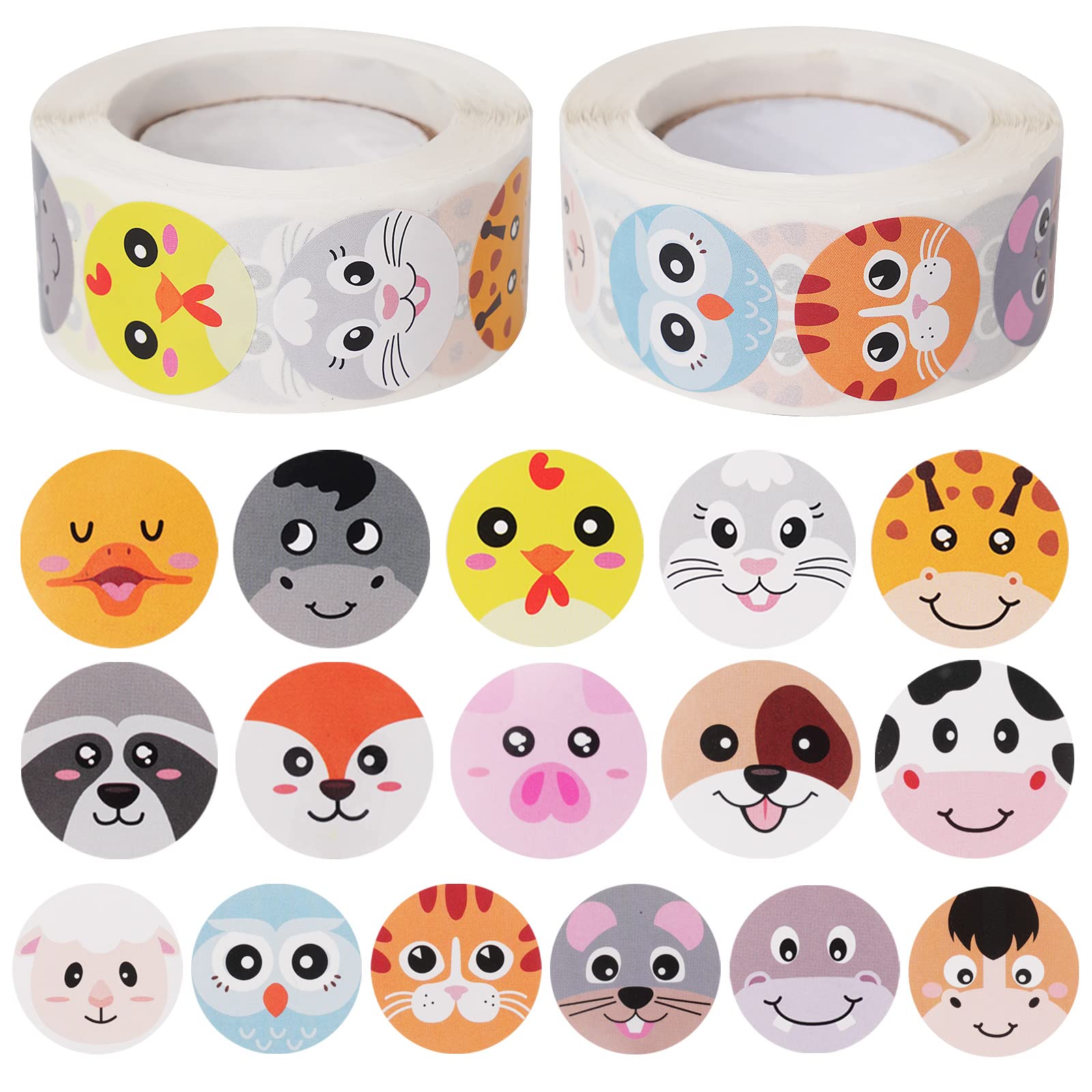 Stickers For Toddlers 2-4 Years 1000 Pieces Adorable Round Face Animal ...