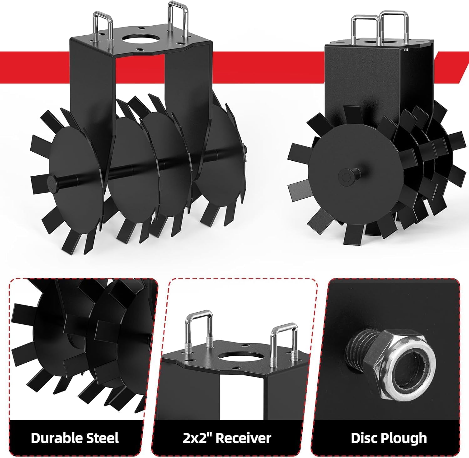 Soil Discs 32" Heavy-Duty Disc Harrow For ATV/UTV | Adjustable Towing ...