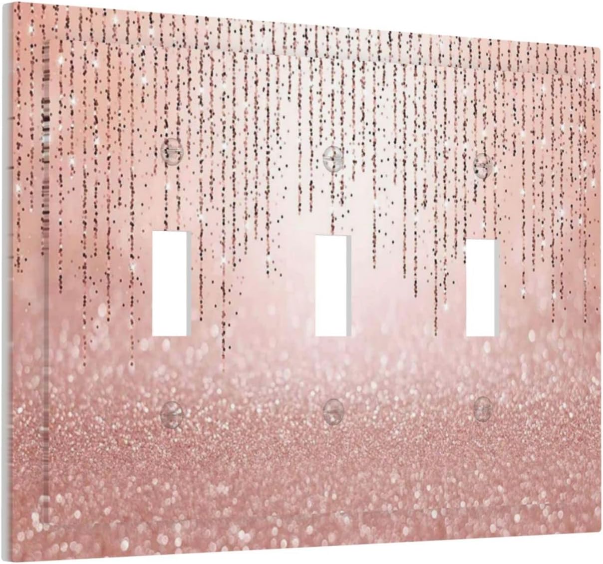 Pink Glittery Bling 3 Gang Triple Toggle Light Switch Wall Plate Cover ...