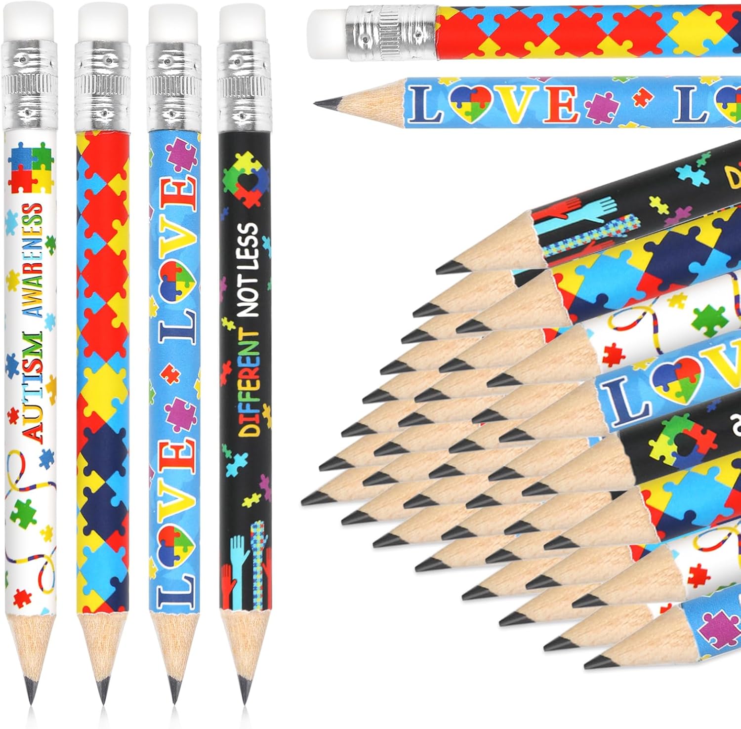 Amazon.com : Whaline 60Pcs Autism Awareness Pencil with Erasers ...