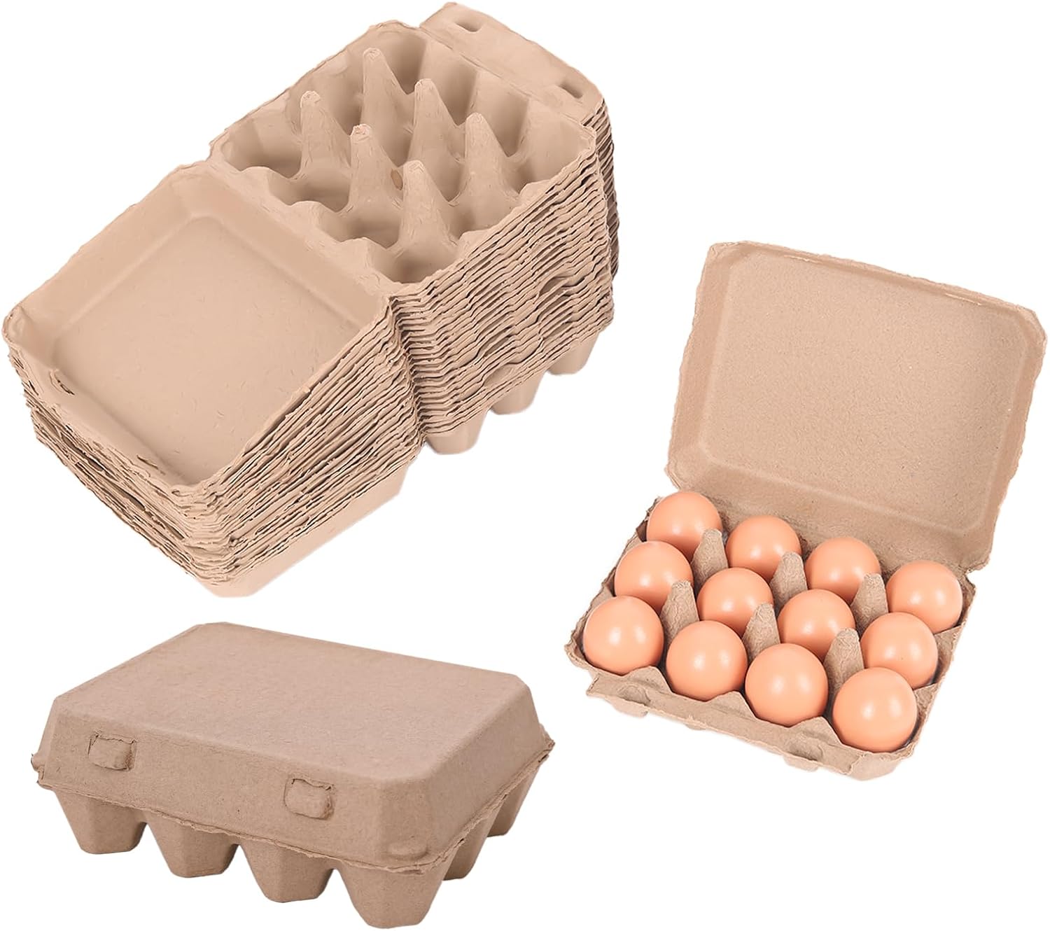 Amazon.com: 25 Pack Egg Cartons Cheap Bulk, 3x4 Style Egg Storage ...