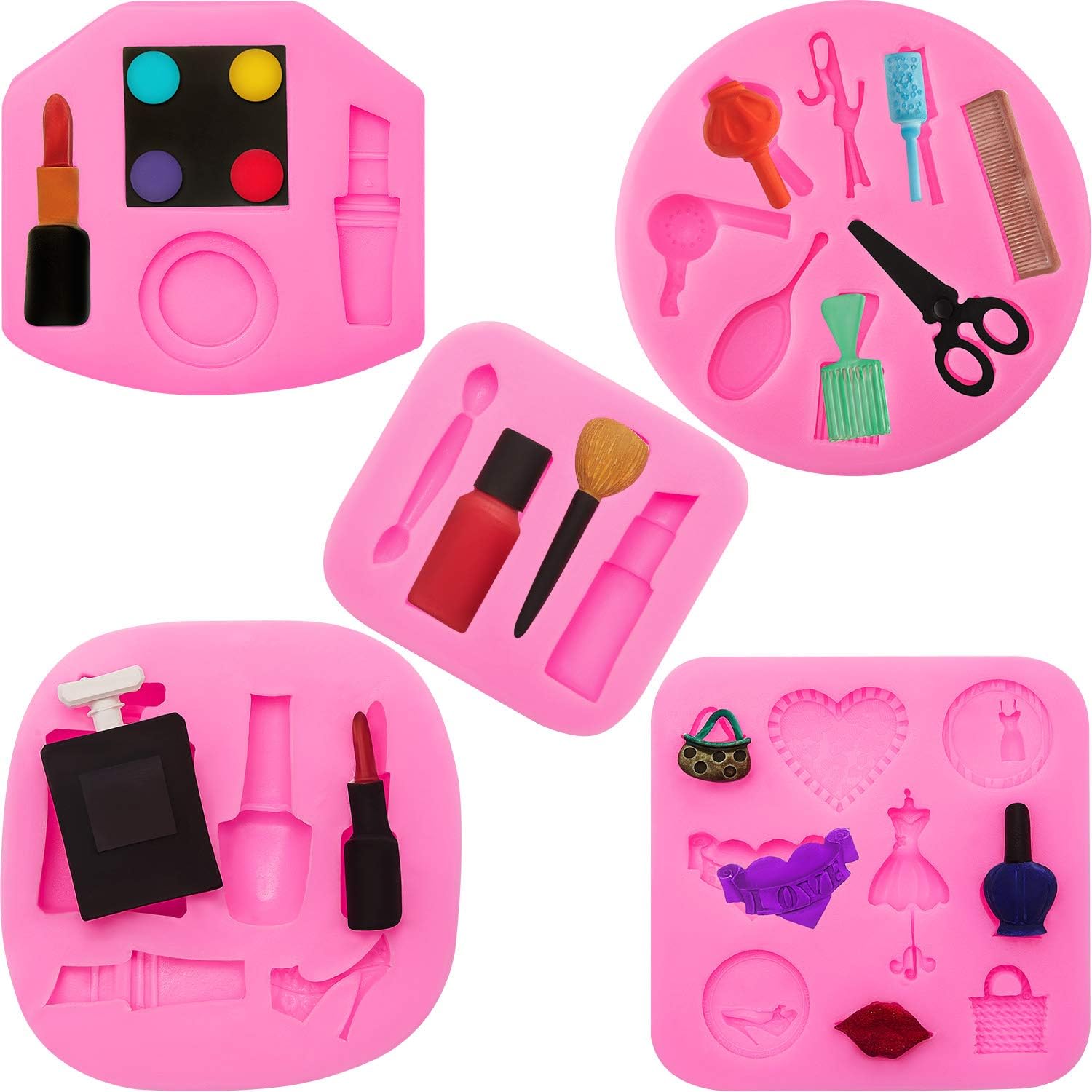 Amazon.com: 5 Pieces Makeup Tools Silicone Molds Lipstick Perfume ...