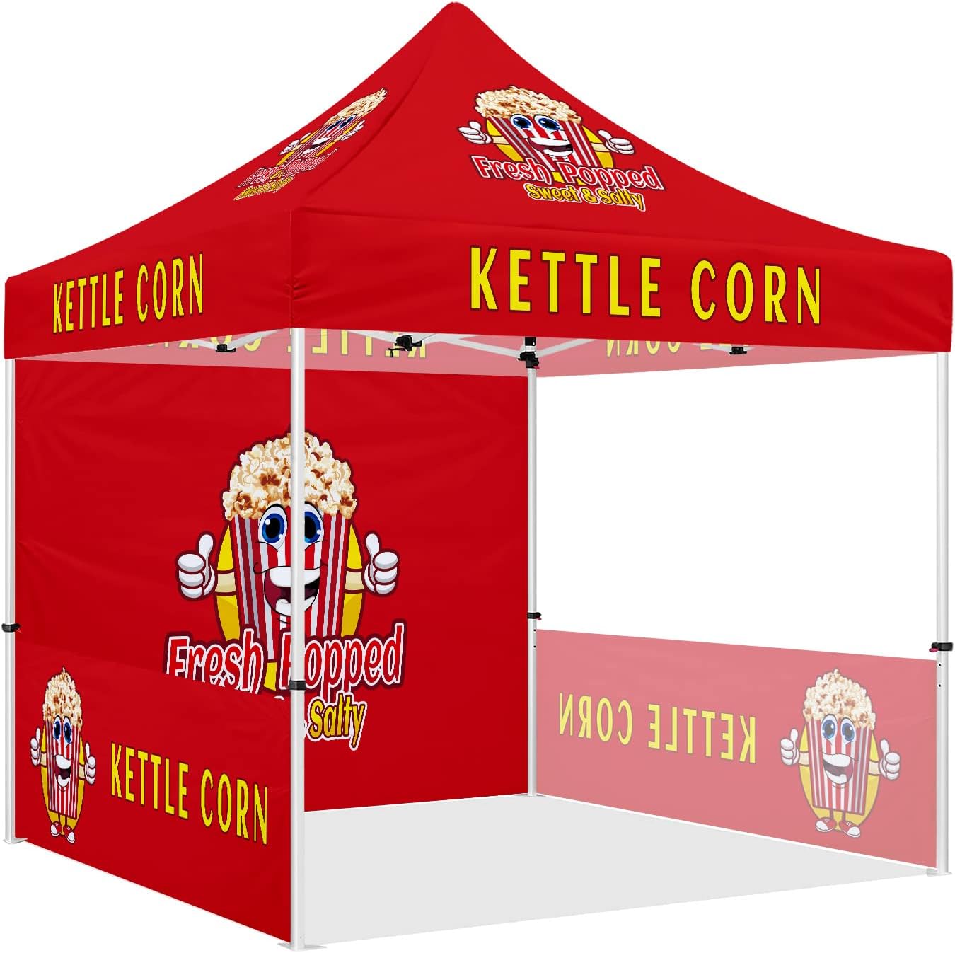 Amazon.com: Kettle Corn Themed Pop Up Canopy Tent, 10x10 Heavy Duty ...