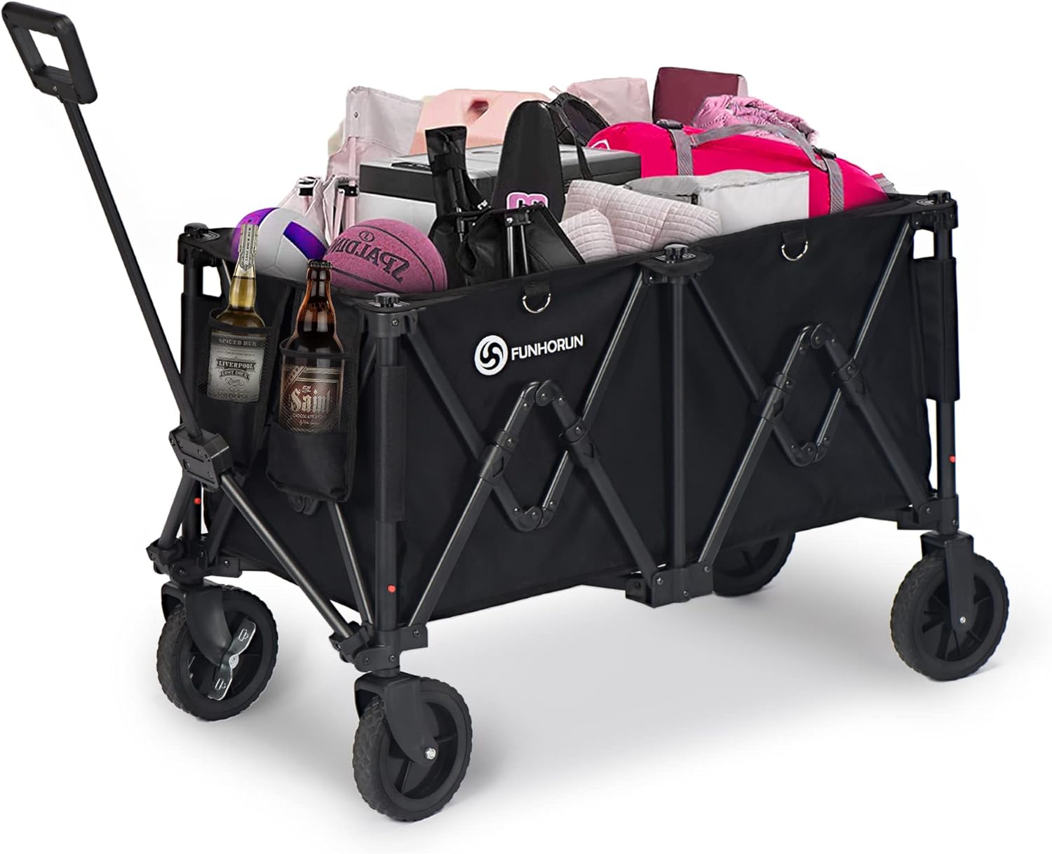 Amazon.com : FUNHORUN Collapsible Folding Wagon with Detachable PVC ...