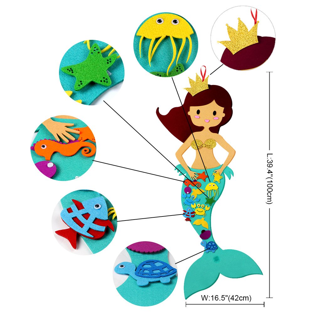 Buy Aytai Little Mermaid Party Games With 14pcs DIY Colorful Felt buy-aytai-little-mermaid-party-games-with-14pcs-diy-colorful-felt