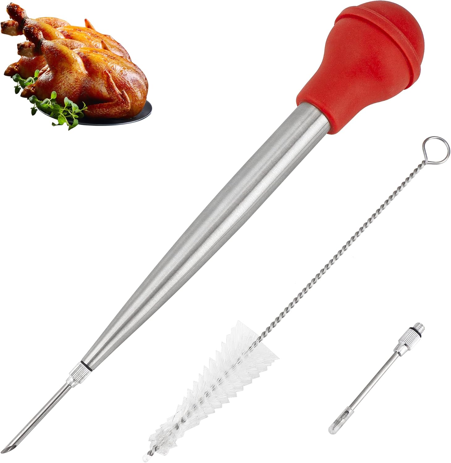 Amazon.com: Turkey Baster Syringe for Cooking, Large Stainless Steel ...