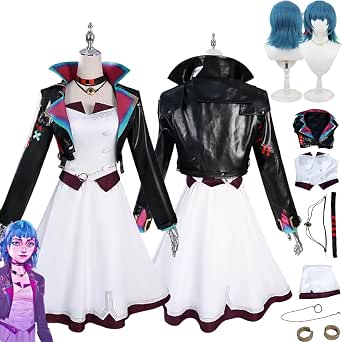 Amazon.com: Anime Arcane Season 2 Jinx Cosplay Costume Outfit Caitlyn ...