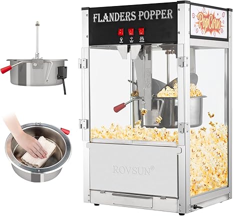 Amazon.com: ROVSUN Commercial Popcorn Machine Movie Theater Style with ...