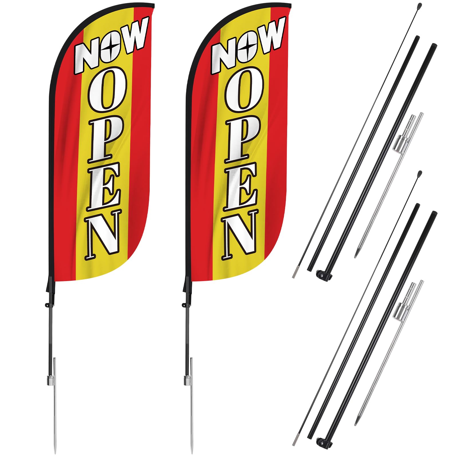 Snapklik.com : Newwiee 2 Sets Open Flag For Business, 7.2 Ft Tall Now ...