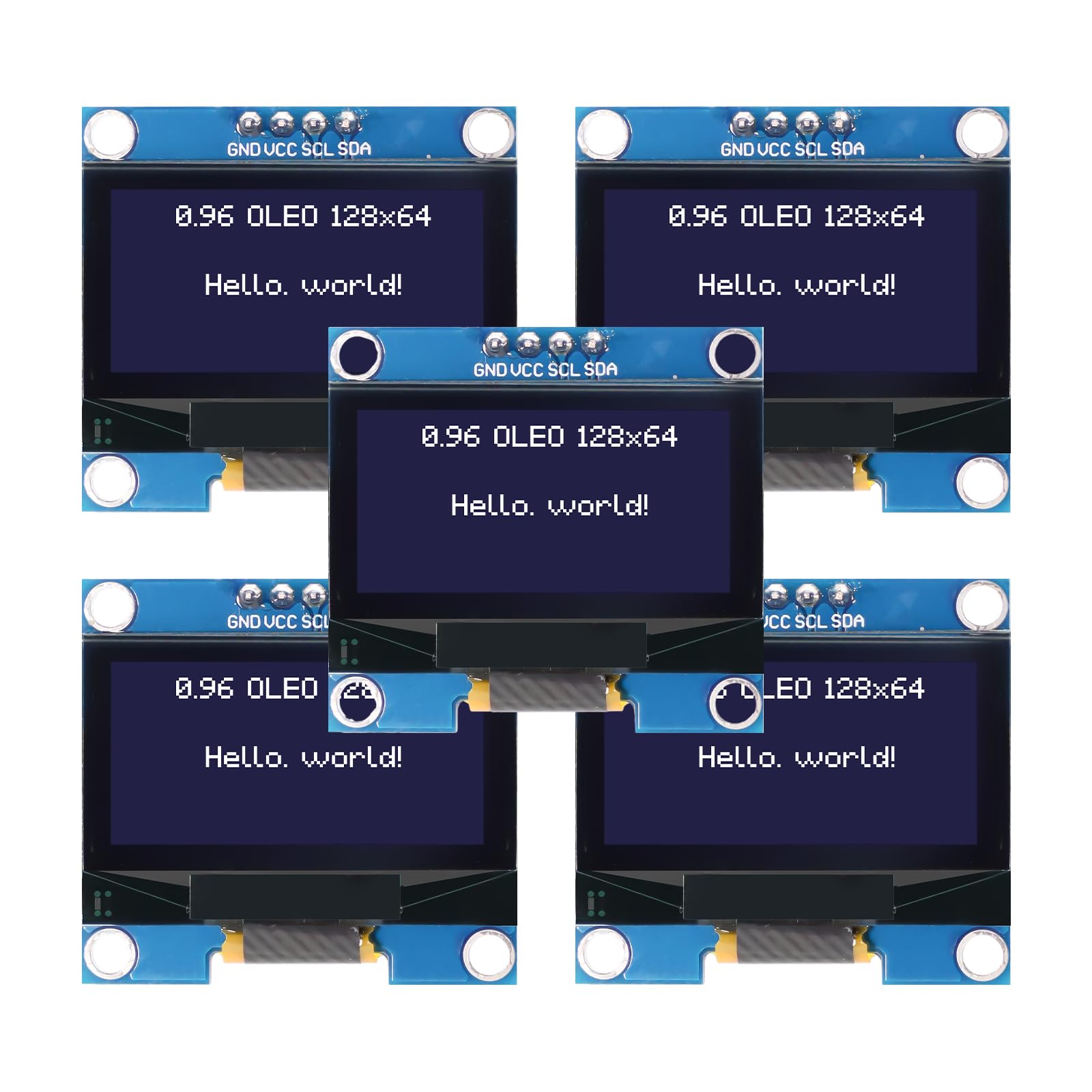 Amazon.com: 5 Pcs 0.96 Inch OLED I2C IIC Display Module, AYWHP 128x64 ...