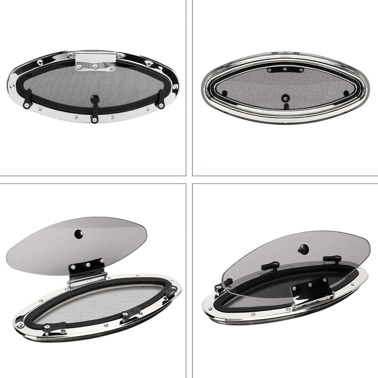 Amazon.com: Boat Portlight Hatch, Boat Porthole Window Oval Inner Open ...