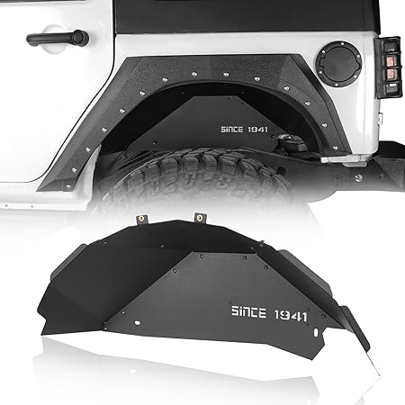 Amazon.com: XOOKUN Pure Black Rear Fender Liner for Jeep Wrangler ...