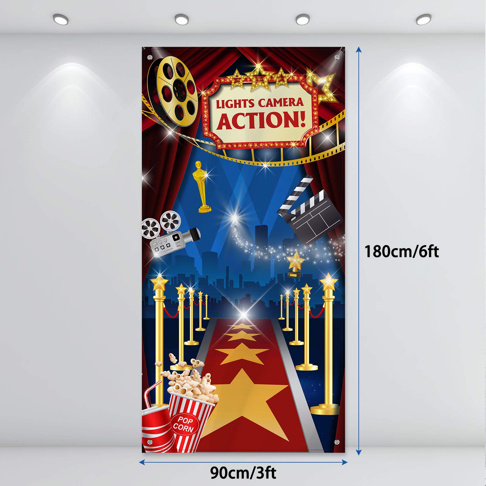 Buy Sumind Movie Theme Photography Backdrop Large Fabric Lights ...