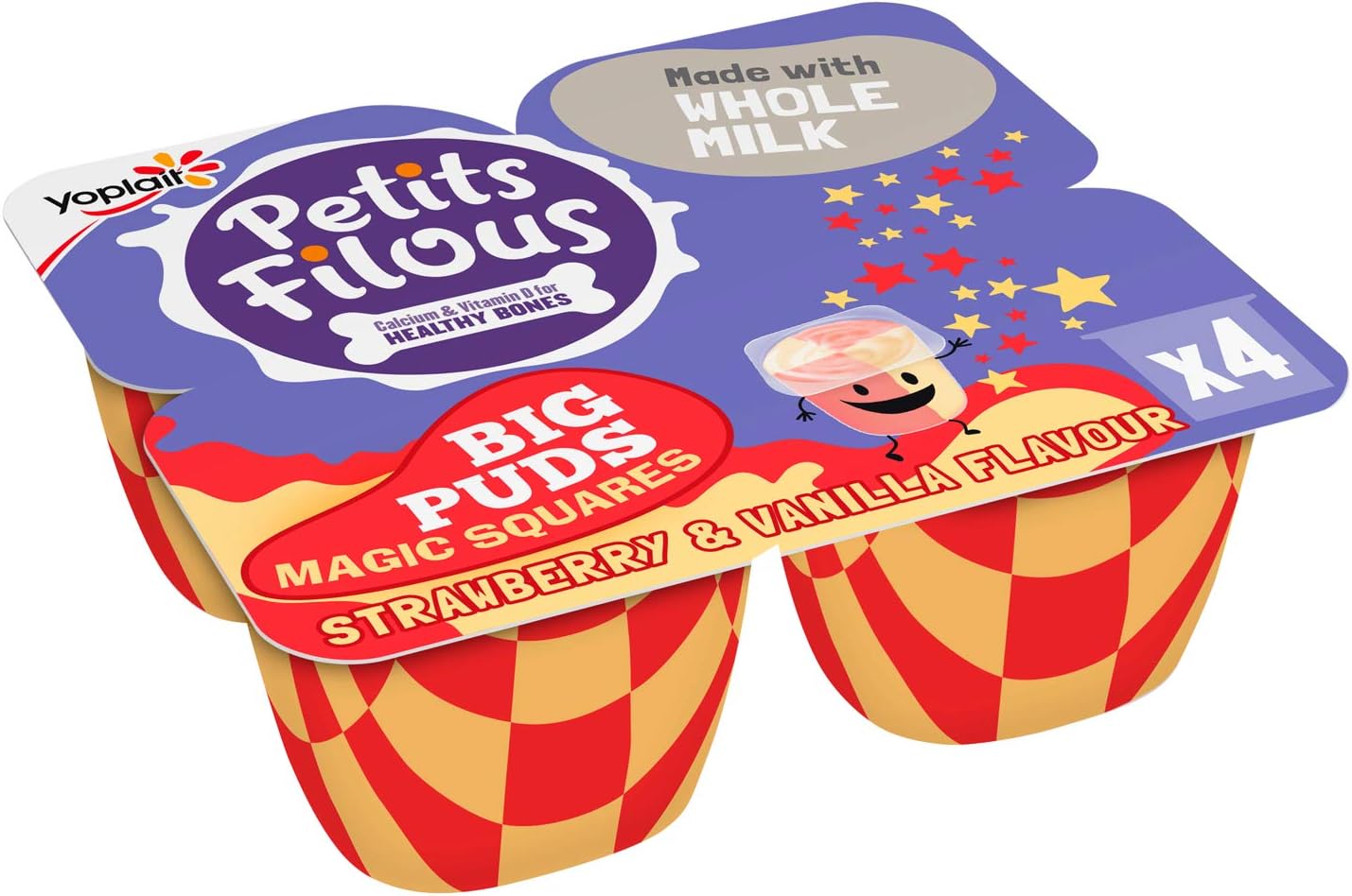 Petits Filous Strawberry & Vanilla Yogurt, 4X80g : Amazon.co.uk: Grocery