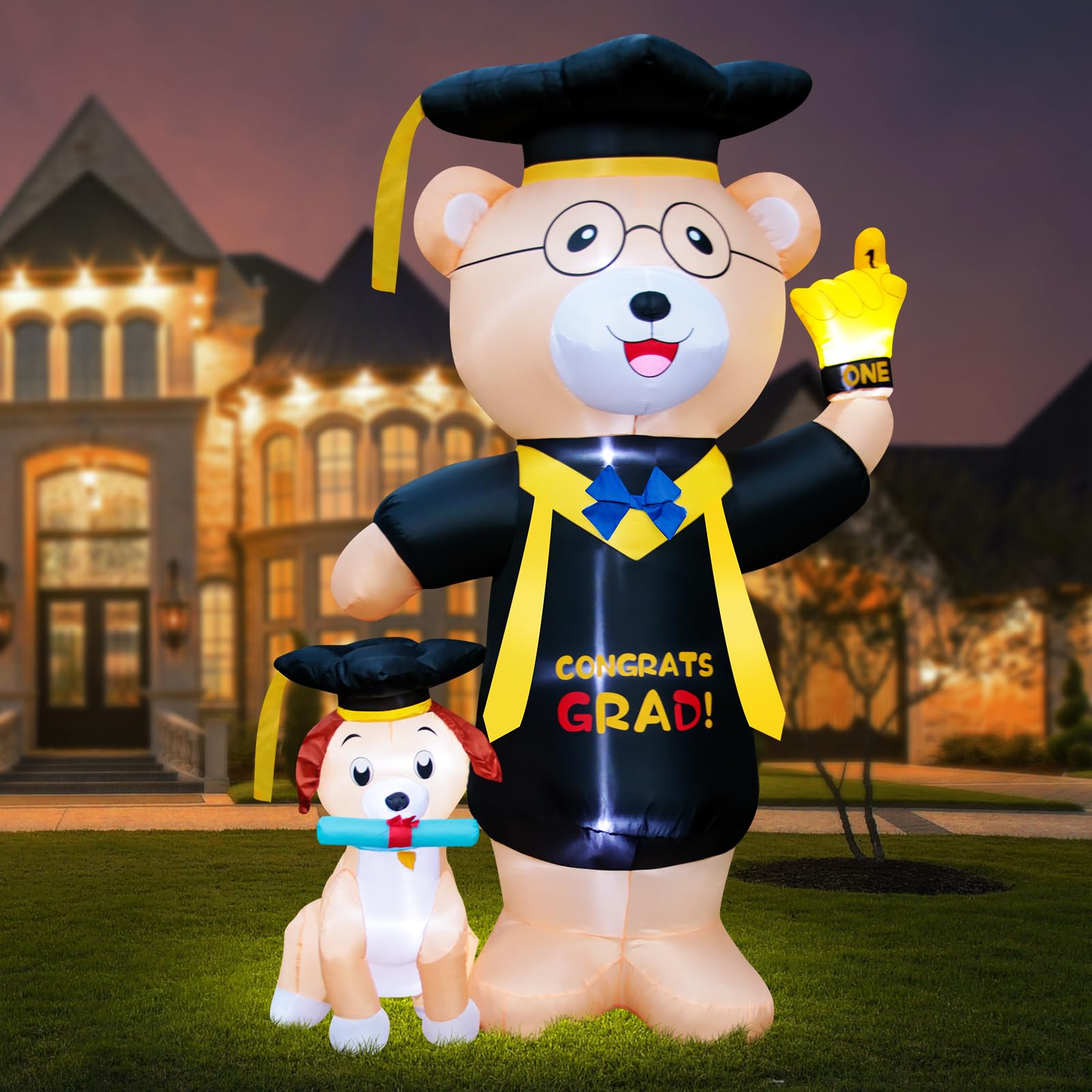 Snapklik.com : Nerveol 6FT Graduation Inflatable Brown Teddy Bear