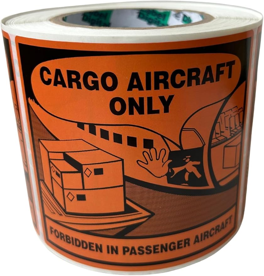 Amazon.com : Cargo Aircraft Only Warning Labels - 120mm x 110mm-IATA ...