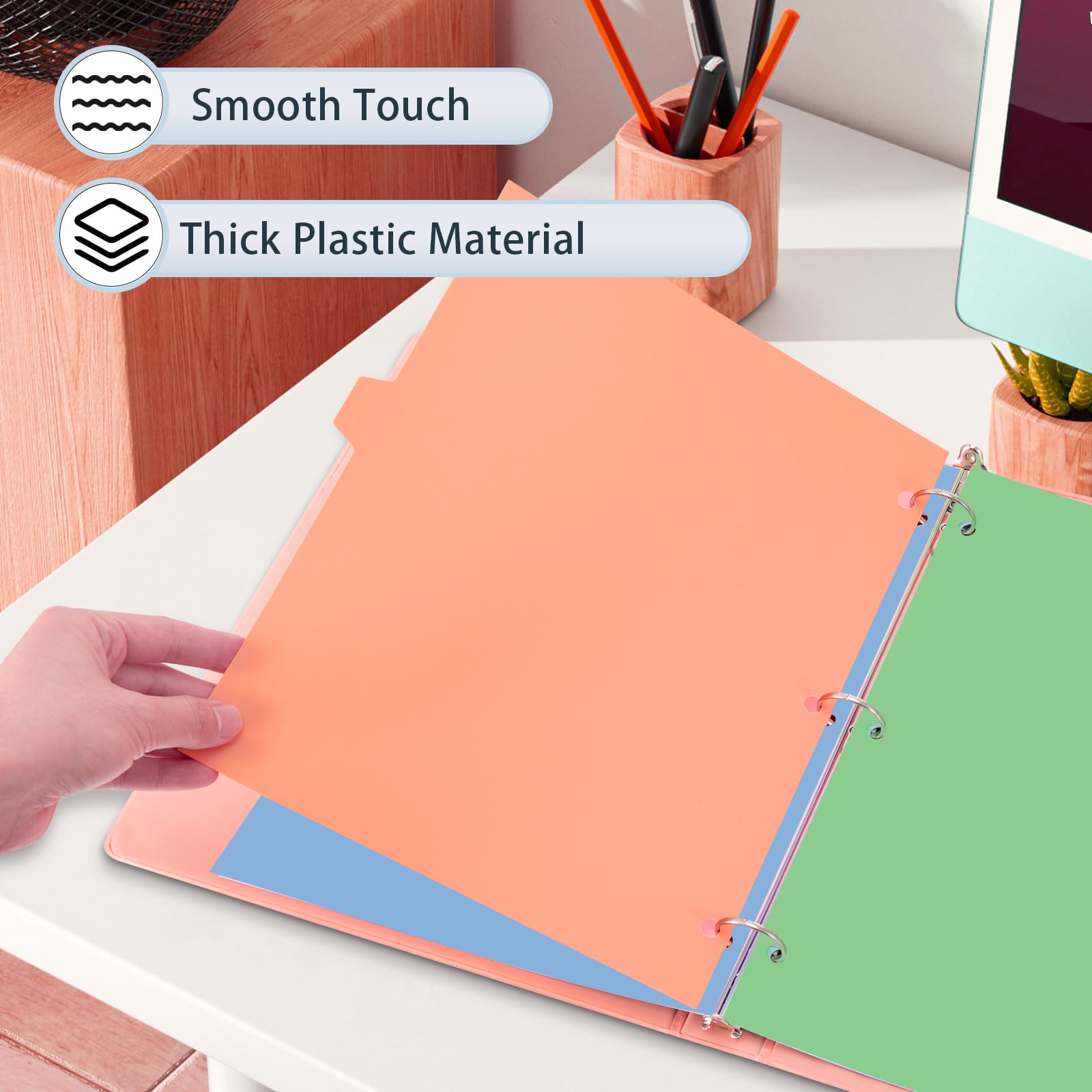 Snapklik.com : 16Pcs/2 Sets Binder Dividers For 3 Ring Binder,8 Tab ...