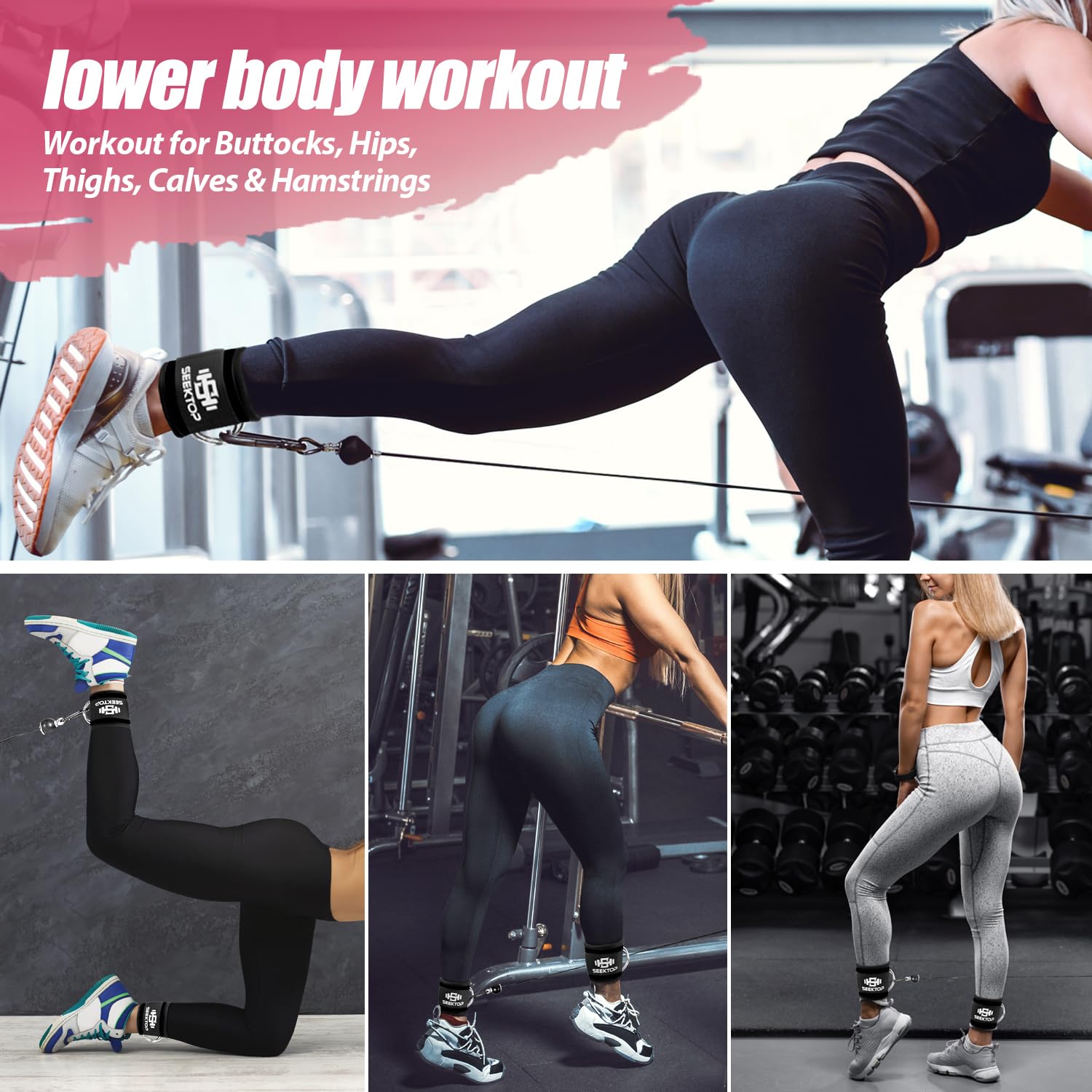 Snapklik.com : Ankle Strap For Cable Machine, Comfortable Padded Ankle ...