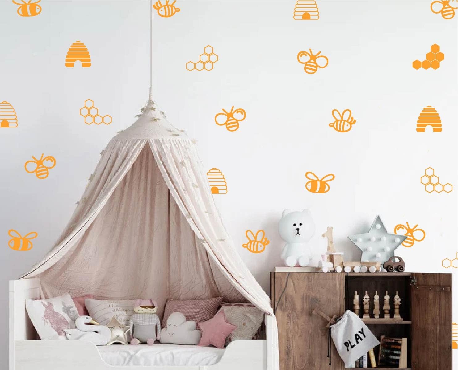 Calcomanías geométricas de abeja de abeja para decoración de pared para ...