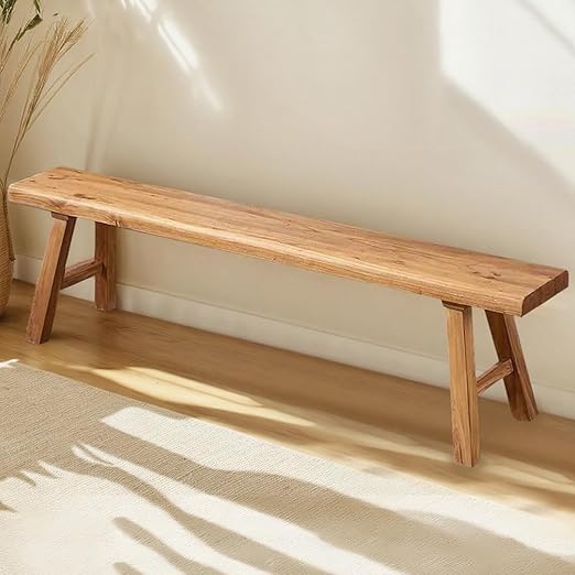 Amazon.com - 20" Reclaimed Solid Wood Bench: Farmhouse Indoor Entryway ...