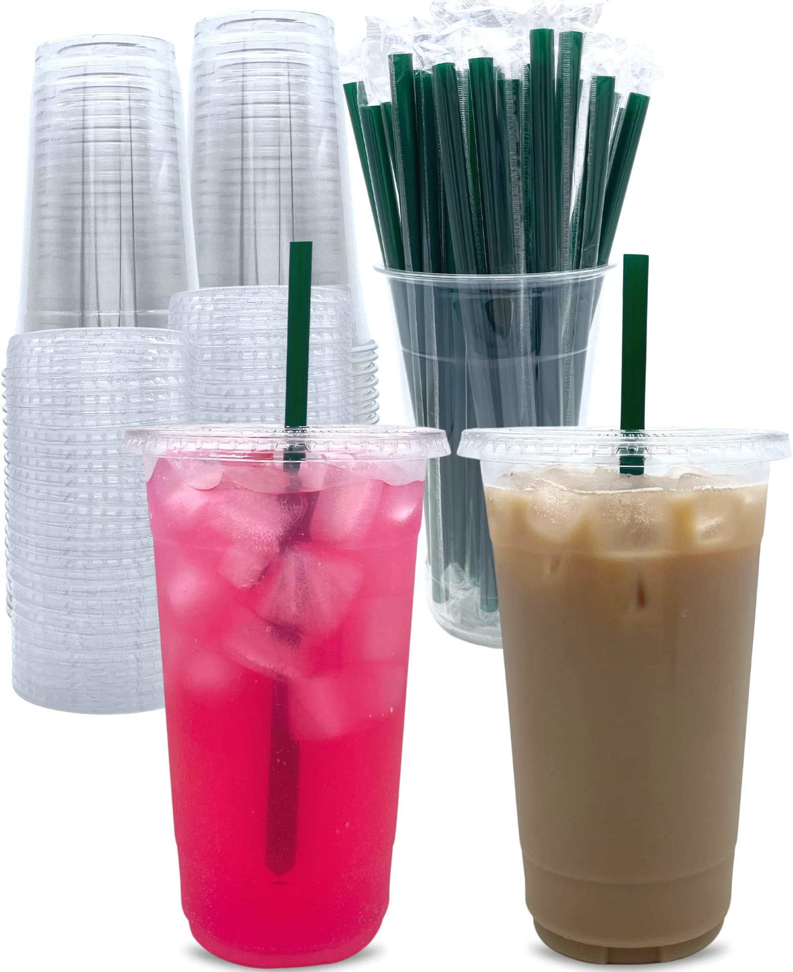 Amazon.com: Bluetable 32 oz cups Clear Plastic Disposable Cups Bulk ...