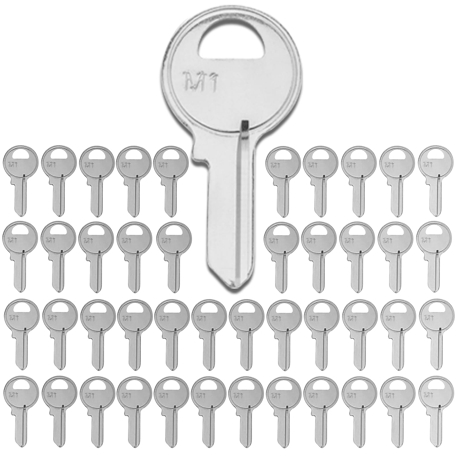 M1 Blank Key Blanks, Pack of 50 Uncut Blank Keys in Premium Brass ...
