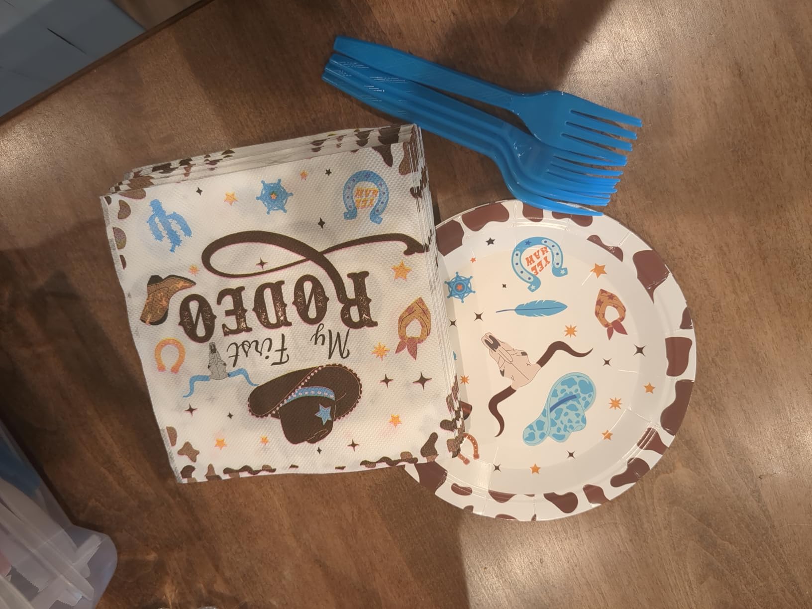 Amazon.com: 96PCS My First Rodeo Plates and Napkins Party Supplies ...
