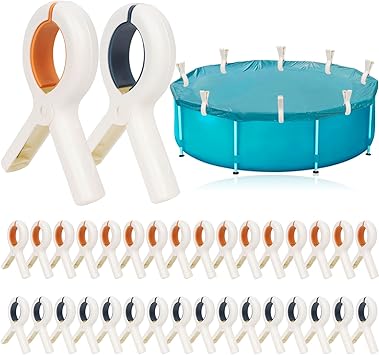 Amazon.com: Above Ground Pool Cover Clips - 32 Pcs 5.1 Inch Pool Cover ...