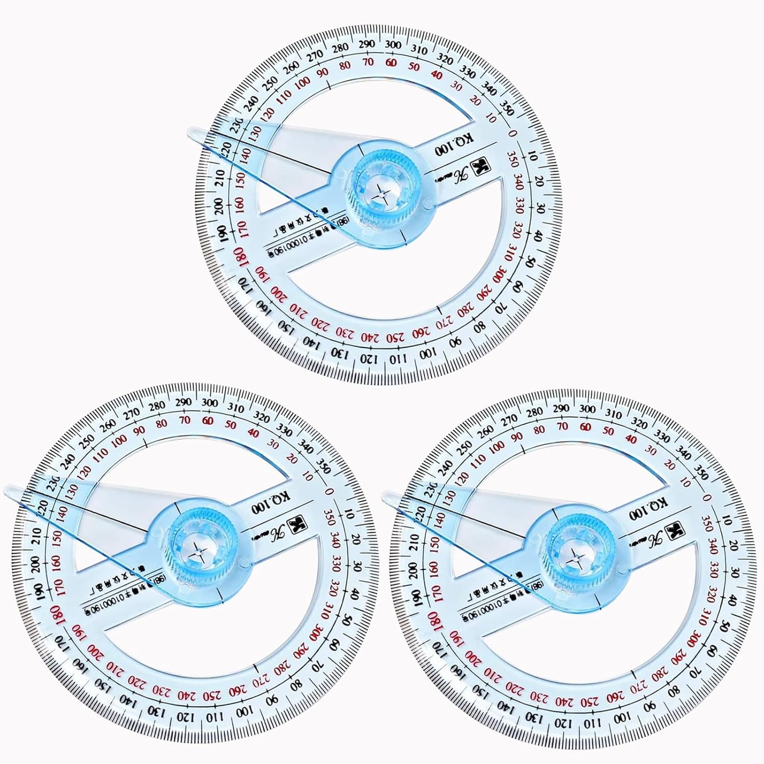 3 Pcs Protractor Circle Protractor, 360 Degree Protractor Angle Measure ...