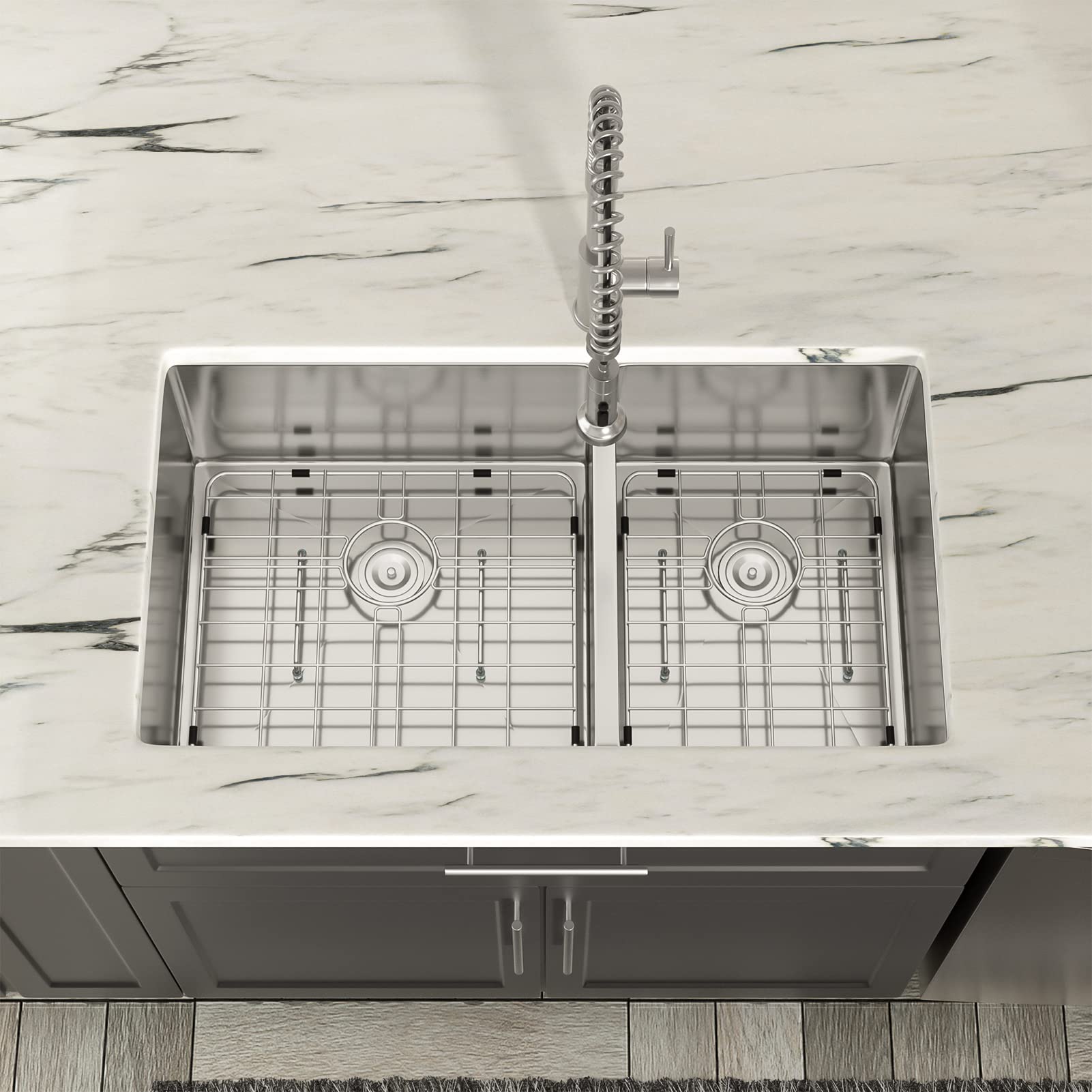 Snapklik.com : Dcolora 36" Extra Large Double Bowl Kitchen Sink ...