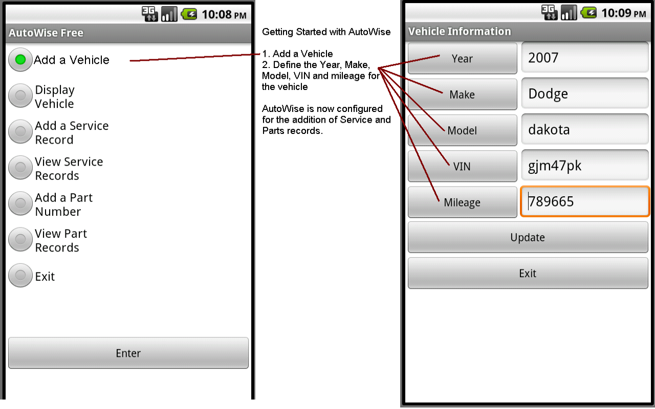 AutoWise Free - Personal Vehicle Information, Maintenance and Parts ...