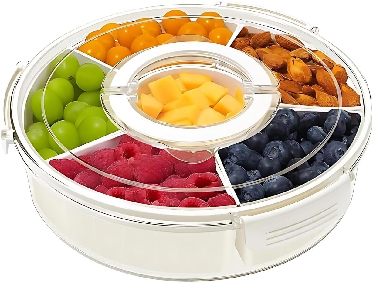 Amazon.com: Snack Box, Snackle Box Container, Round Divided Serving ...