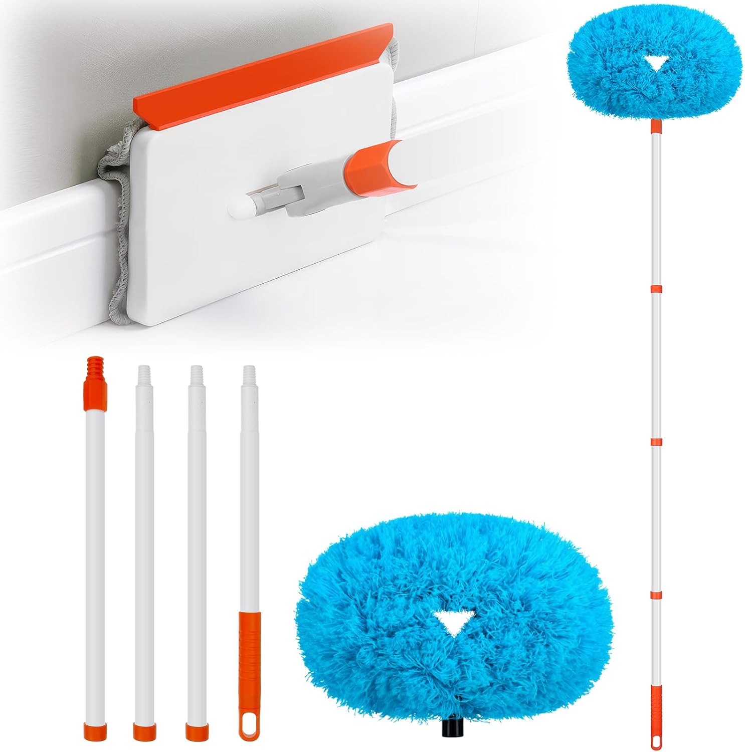 Amazon.com: Baseboard Cleaner Tool with Handle, Extendable Long Handle ...