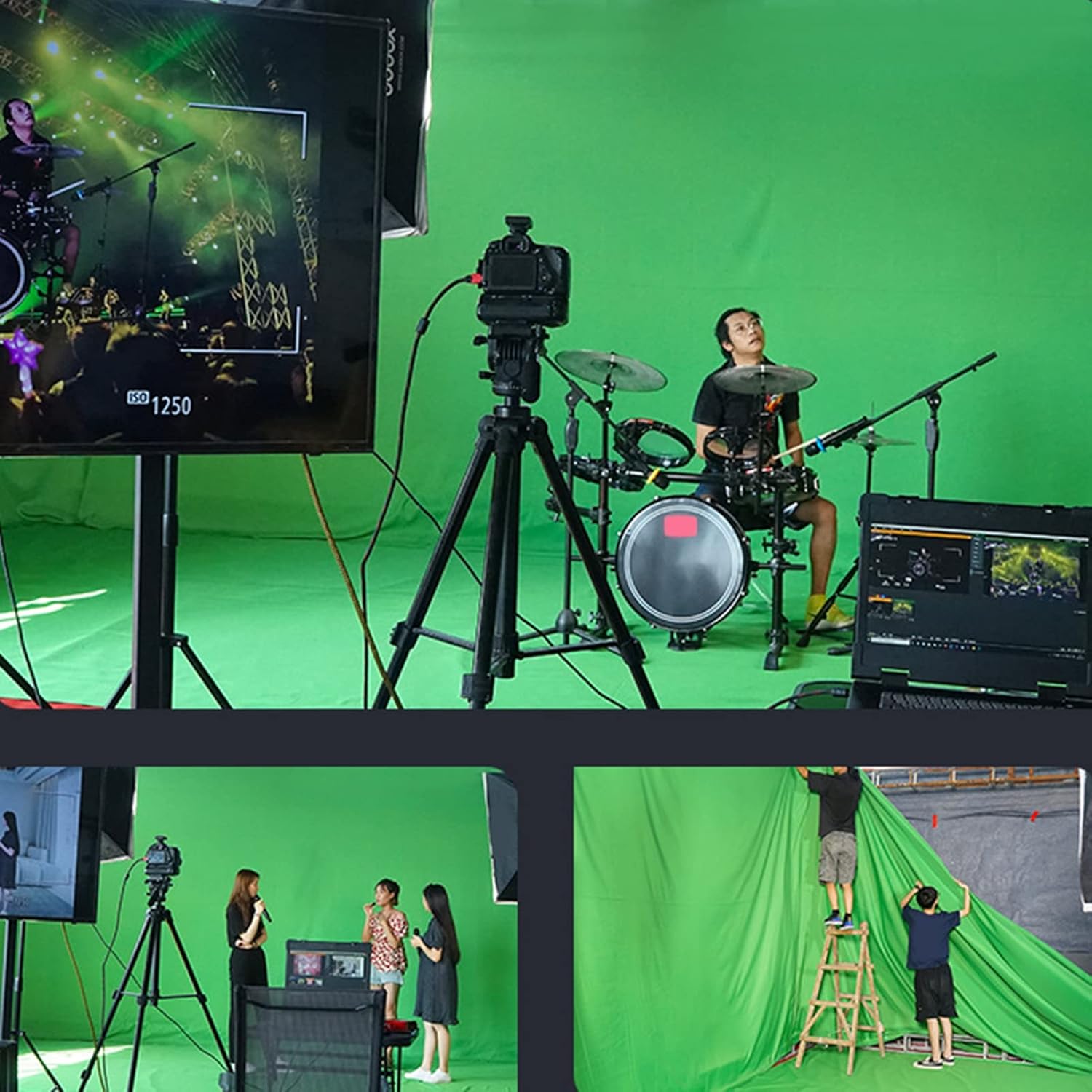 Amazon.com : Worparsen Green Screen Backdrop, Virtual GreenScreen ...