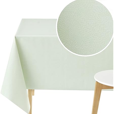Karina Home Megan Wipe Clean Tablecloth Vinyl PVC (Sage Green, 180cm x ...